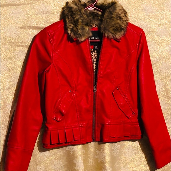 Me Jane | Jackets & Coats | Fax Red Leather Jacket | Poshmark